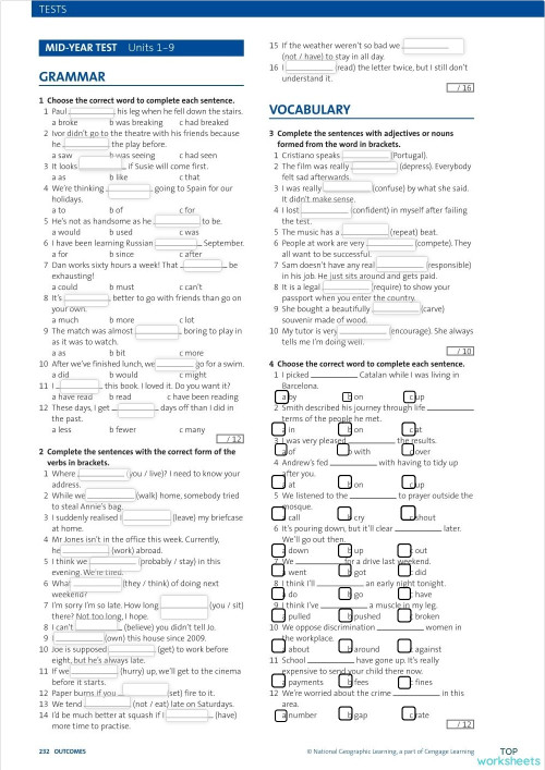 OUTCOMES INTERM MIDTERM TEST. Interactive worksheet | TopWorksheets OUTCOMES INTERM MIDTERM TEST. Interactive worksheet | TopWorksheets