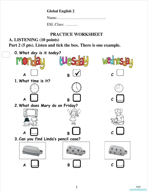 S2_listening 1. Interactive worksheet | TopWorksheets