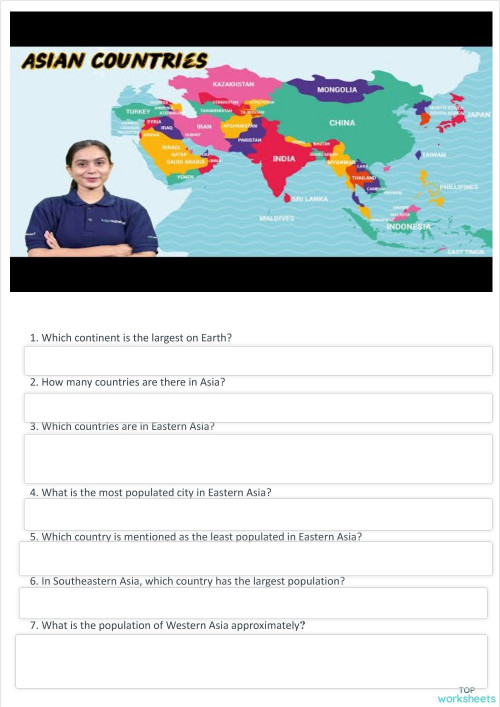 Discovering the Georgraphy of Asia. Interactive worksheet | TopWorksheets