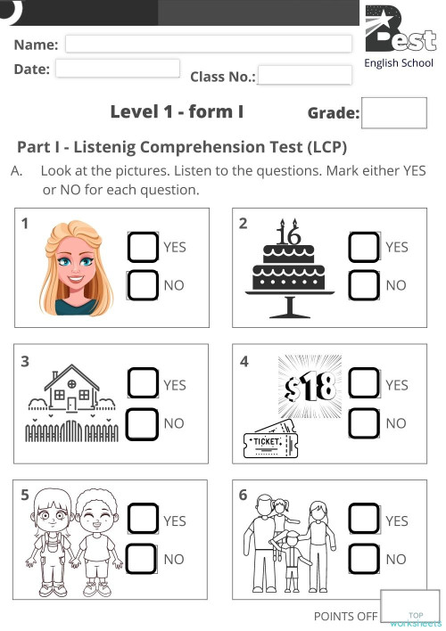 MIDTERM EXAM - LCT (Level 1). Interactive worksheet | TopWorksheets