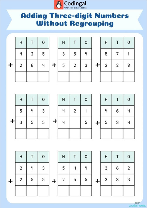 M_G02M05L21_WC03_Addition_Without_Regrouping_7. Interactive worksheet ...