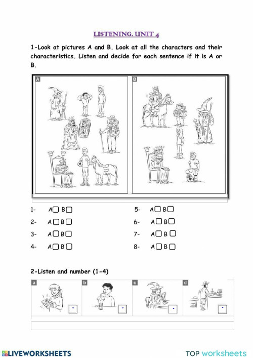 Listening and reading unit 4. Interactive worksheet | TopWorksheets