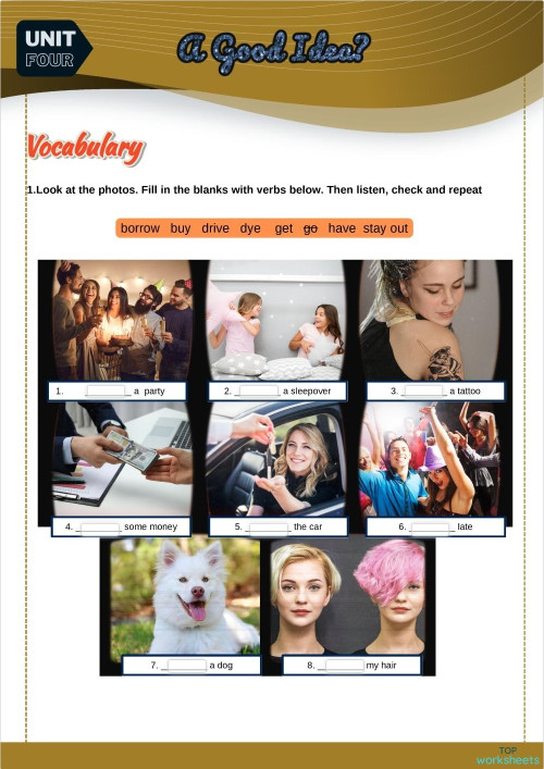 IV.1 A good Idea (3rd). Interactive worksheet | TopWorksheets