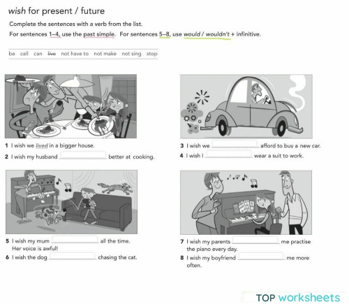 'Wish' for the present-future. Interactive worksheet | TopWorksheets