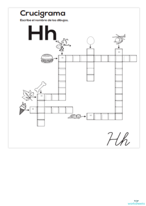 CRUCIGRAMA LETRA H. Ficha interactiva | TopWorksheets