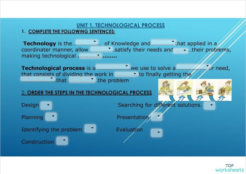 Technological Process 3º. Interactive worksheet | TopWorksheets