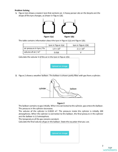 Problem Solving Pressure & Volume. Interactive worksheet | TopWorksheets