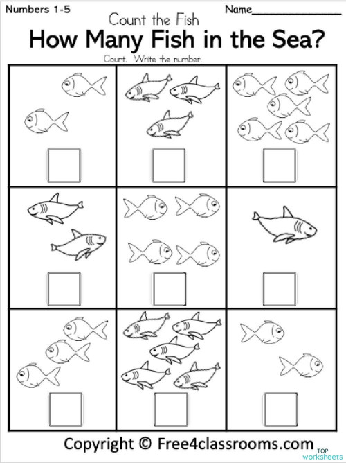 Year 1 Math | Numbers 1 to 10. Interactive worksheet | TopWorksheets