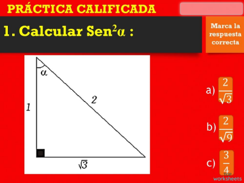 MAT: OPERACIONES CON RAZONES TRIGONOMÉTRICA I. Ficha interactiva ...