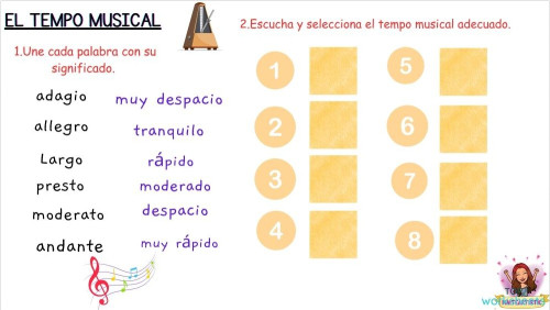 El tempo musical. Ficha interactiva | TopWorksheets