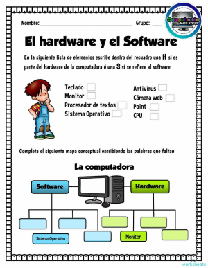 Hardware y software. Ficha interactiva | TopWorksheets