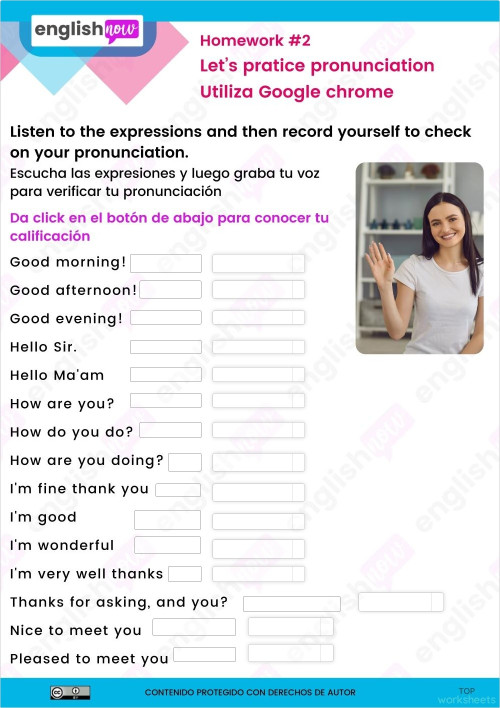 English_Now A1 - Lesson #1.1. Ficha interactiva | TopWorksheets