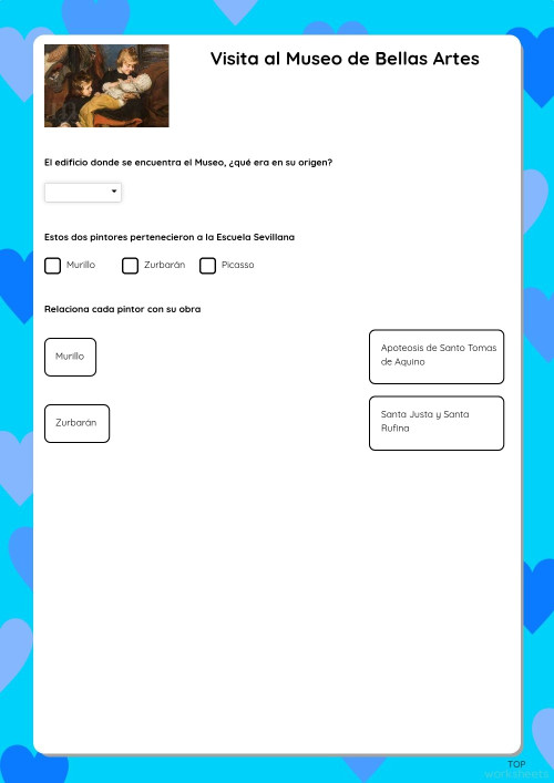 Visita al Museo de Bellas Artes. Ficha interactiva | TopWorksheets
