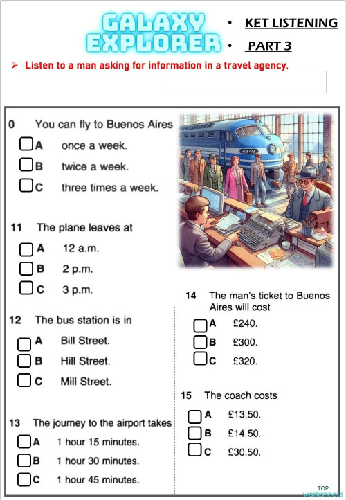 Listening practice 3.3. Interactive worksheet | TopWorksheets