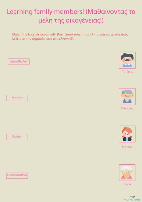 Learning family members New. Interactive worksheet | TopWorksheets