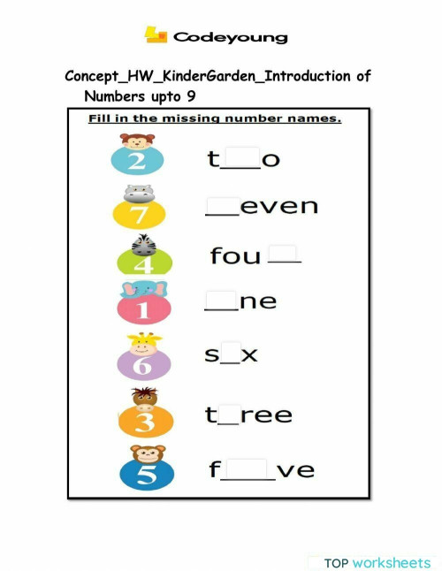 Number names online for kg. Interactive worksheet | TopWorksheets