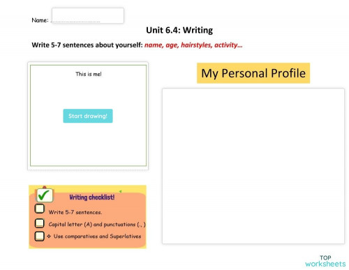 S2_U6.4_Writing a personal profile. Interactive worksheet | TopWorksheets