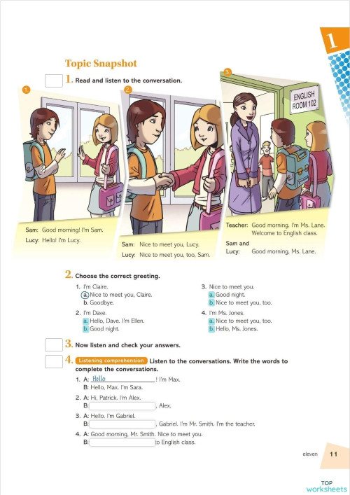 Listening comprehension: interactive worksheets and online exercises ...