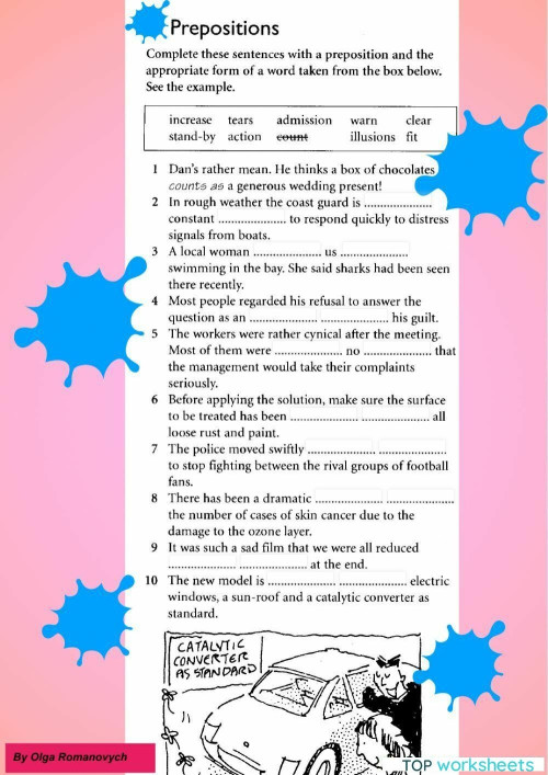 Prepositions - Adv Mix. Interactive worksheet | TopWorksheets