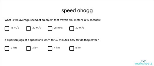 speed ahagg. Interactive worksheet | TopWorksheets