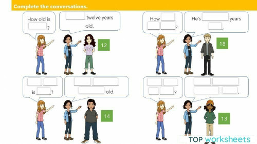 L8 - A13 - Asking about age. Interactive worksheet | TopWorksheets