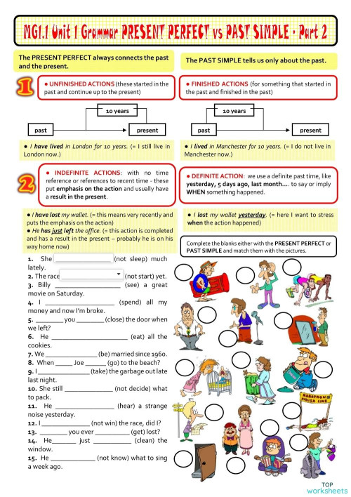 Present perfect. Interactive worksheet | TopWorksheets