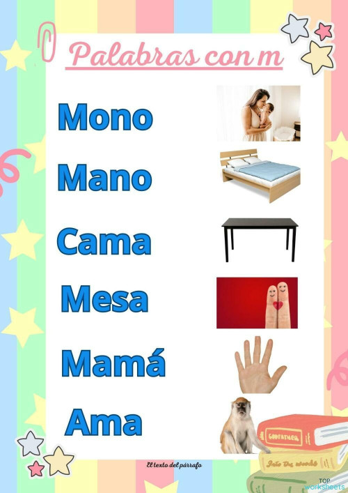 Palabras con m. Ficha interactiva | TopWorksheets