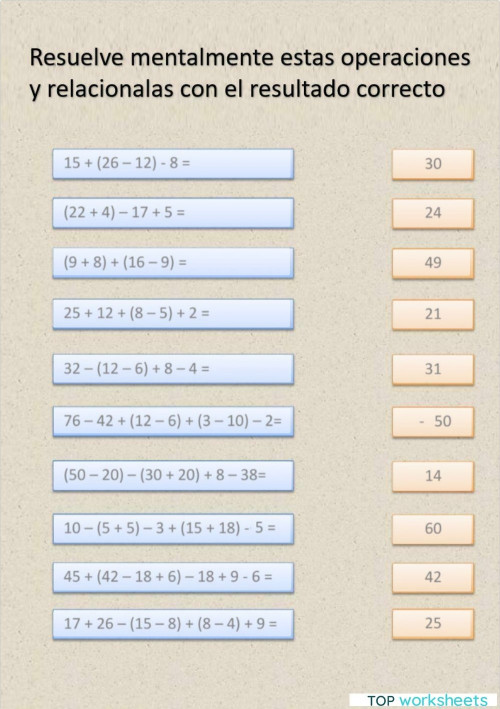 calculo. Interactive worksheet | TopWorksheets
