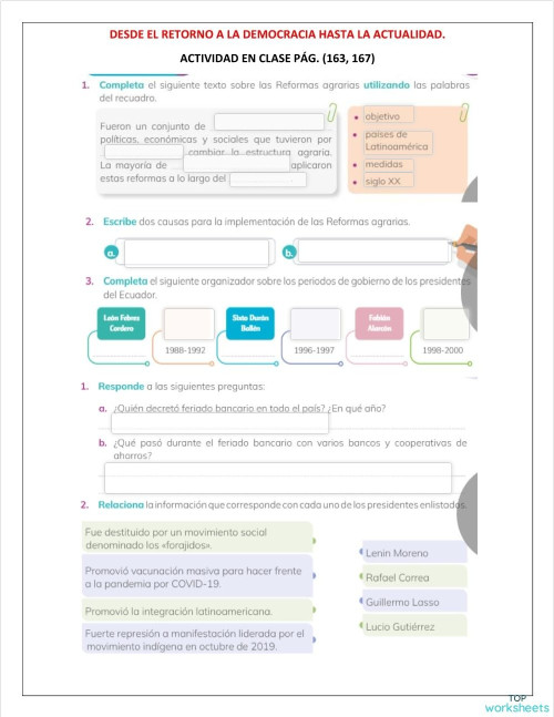 Historia: fichas interactivas y ejercicios online | TopWorksheets