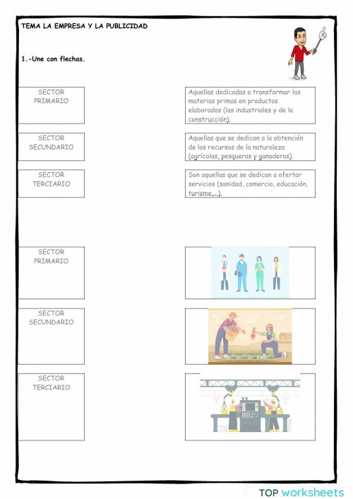 Sectores económicos: fichas interactivas y ejercicios online ...