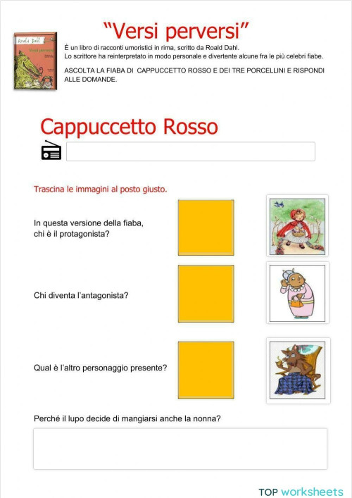 Versi perversi roald dahl - fiabe al contrario. Scheda interattiva ...