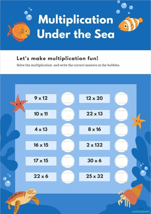 MULTIPLYING NUMBERS. Interactive worksheet | TopWorksheets