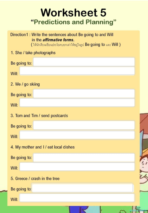 Worksheet "Prediction and Planning". Interactive worksheet | TopWorksheets