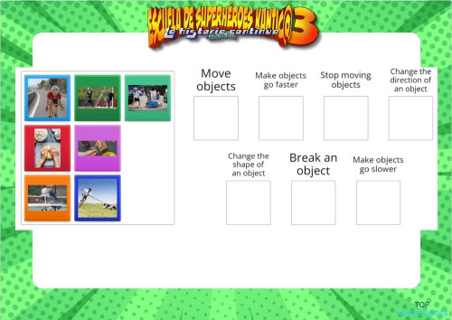 Effects of forces on objects. Interactive worksheet | TopWorksheets