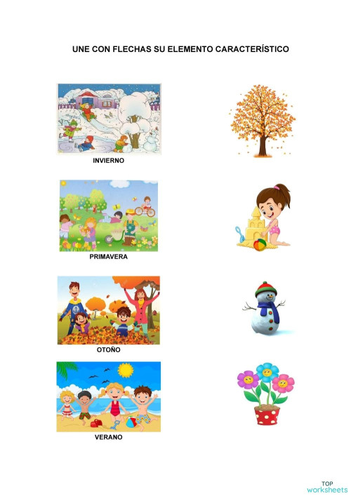 Estaciones del año. Ficha interactiva | TopWorksheets