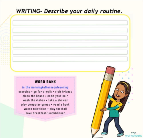 6th- UNIT 1 Writing. Interactive worksheet | TopWorksheets