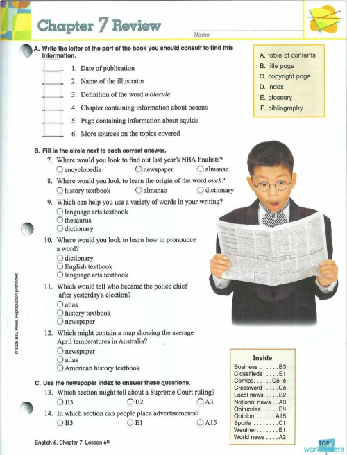 Lesson 69: Chapter 7 Review 133-134. Interactive worksheet | TopWorksheets