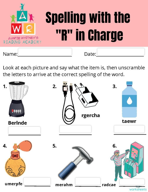 Spelling with R-Controlled Vowels. Interactive worksheet | TopWorksheets