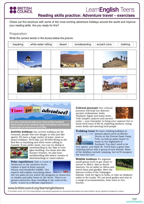 READING ASSIGNMENT. Interactive worksheet | TopWorksheets