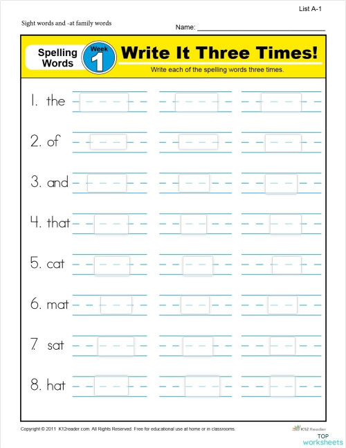 Spelling: interactive worksheets and online exercises | TopWorksheets