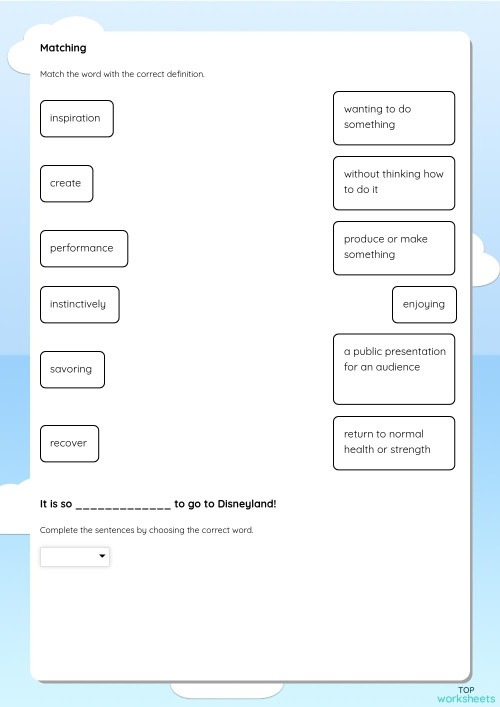 Lesson 13 and 14 Vocabulary Practice. Interactive worksheet | TopWorksheets