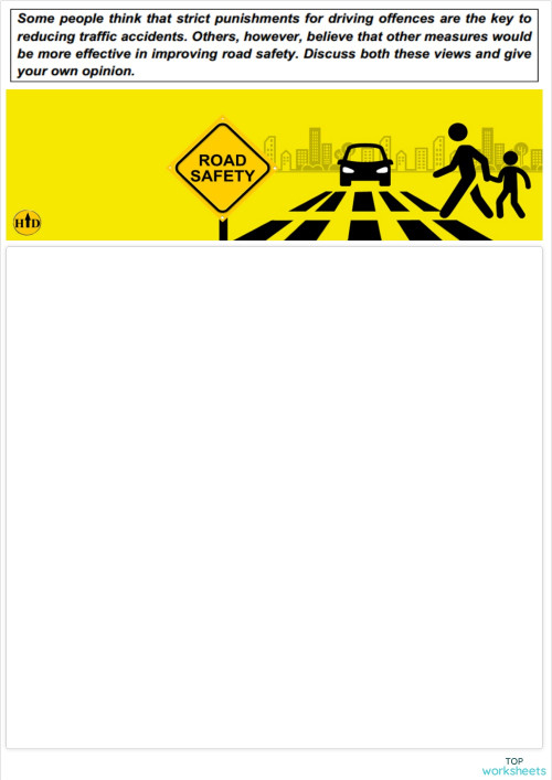 ESSAY 23 – ROAD SAFETY (ADVANCED). Interactive worksheet | TopWorksheets