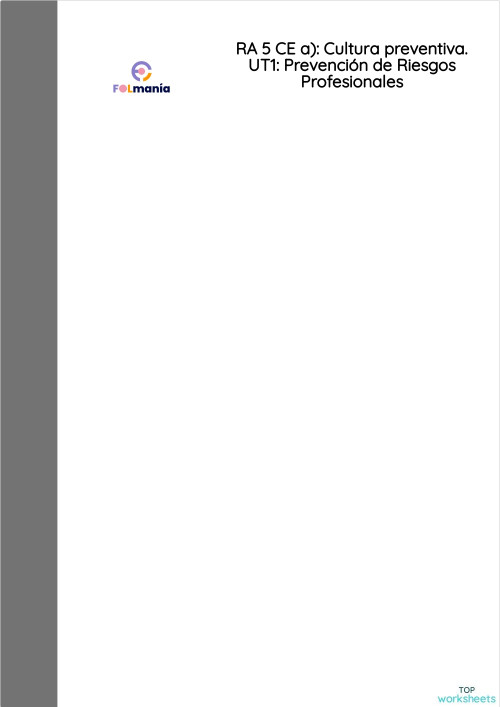 RA 5 CE a): Cultura preventiva. UT1: Prevención de Riesgos ...