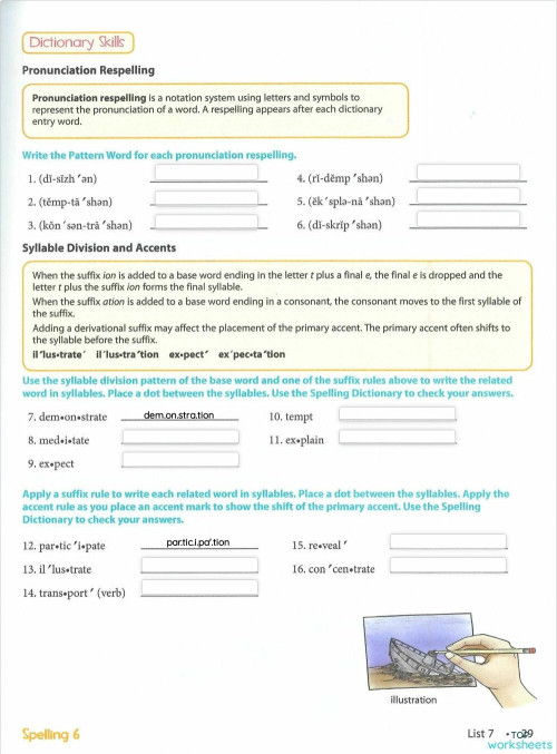 List 7: Dictionary Skill Pg 29. Interactive worksheet | TopWorksheets