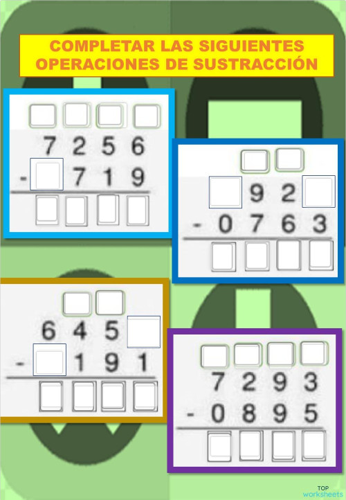 restas prestando. Ficha interactiva | TopWorksheets