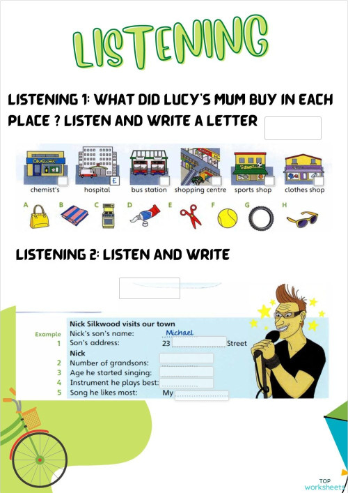 LISTENING PRACTICE. Interactive worksheet | TopWorksheets