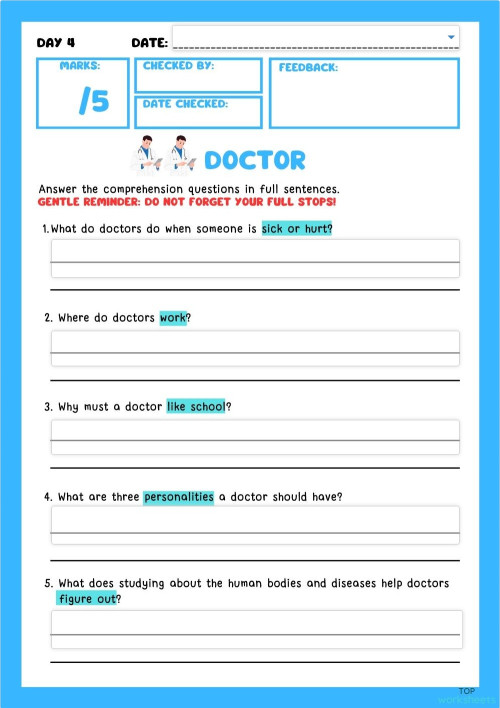 Doctor ***. Interactive worksheet | TopWorksheets