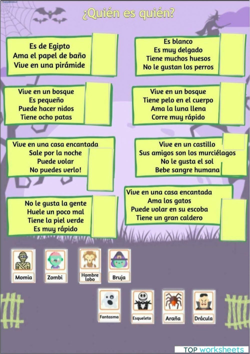 Halloween: vocabulario. Ficha interactiva | TopWorksheets