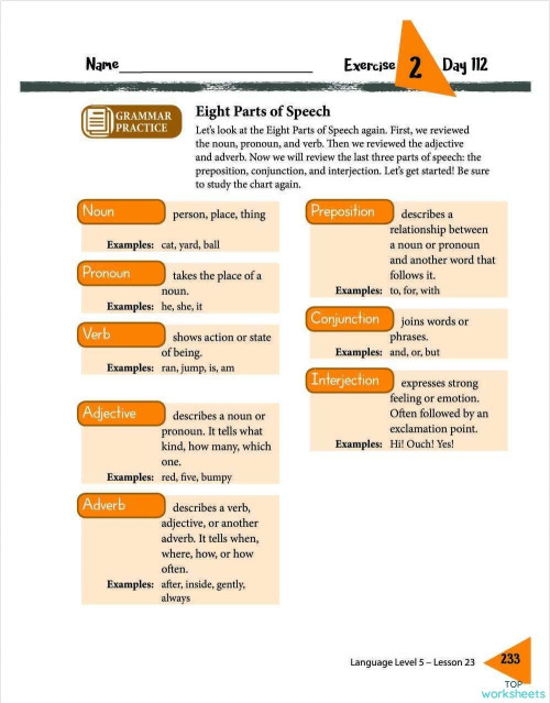 Lesson 23: Pg 233-235 Grammar Practice Ex 2. Interactive worksheet ...