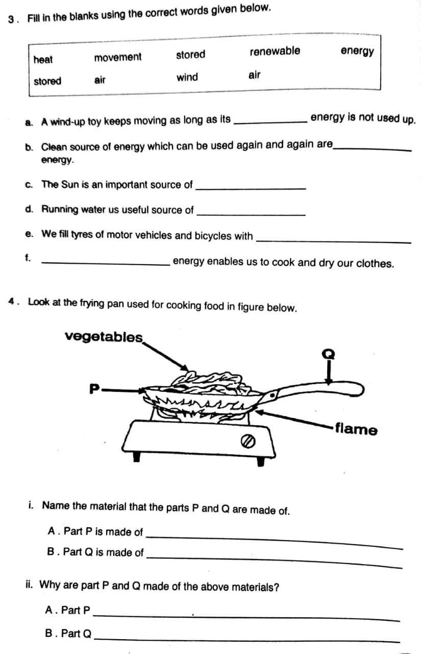 Theme 2 Year 4-5 PSR Question on Energy, Heat, Light and Sound 020322. Interactive worksheet ...